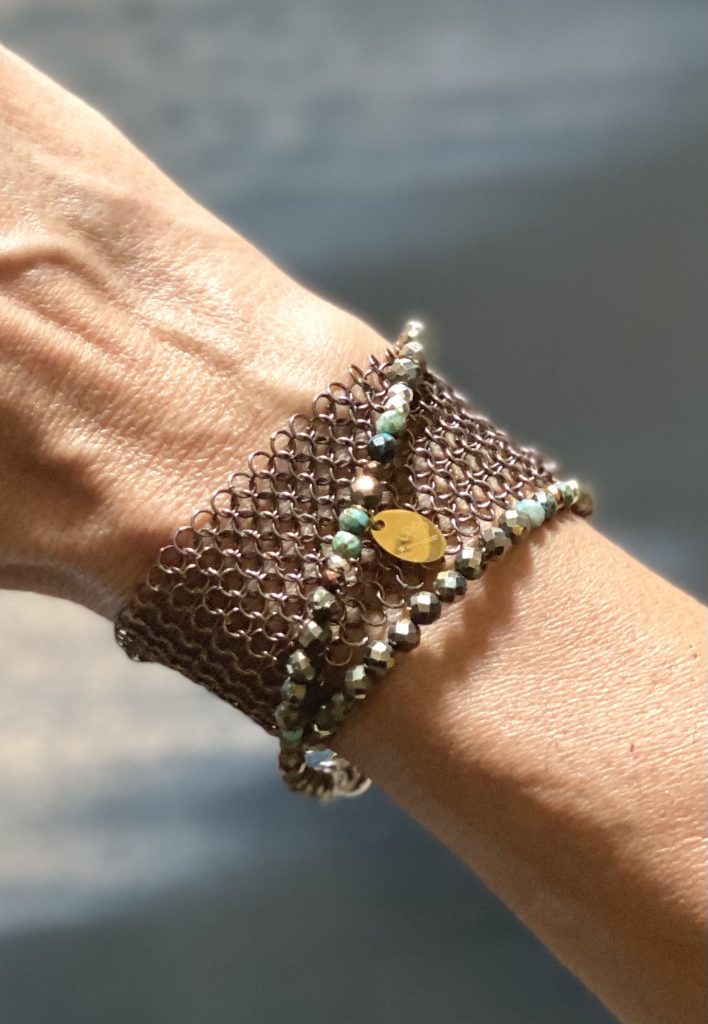 Bracelet cotte de mailles bronze dorée - LA Soul Bijoux